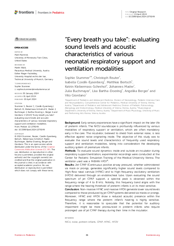 (PDF) "Every breath you take": evaluating sound levels and acoustic ...