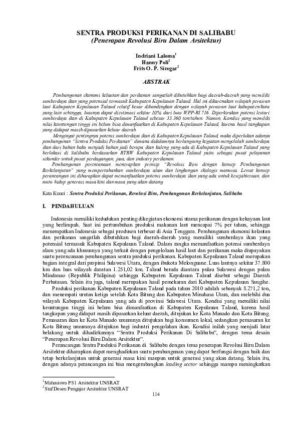 (PDF) SENTRA PRODUKSI PERIKANAN DI SALIBABU (Penerapan Revolusi Biru ...