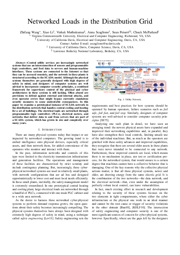 (PDF) Networked loads in the distribution grid