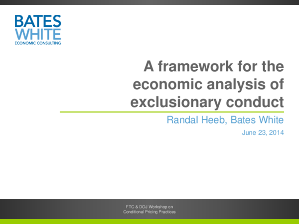 (PDF) A Framework for the Economic Analysis of Exclusionary Conduct