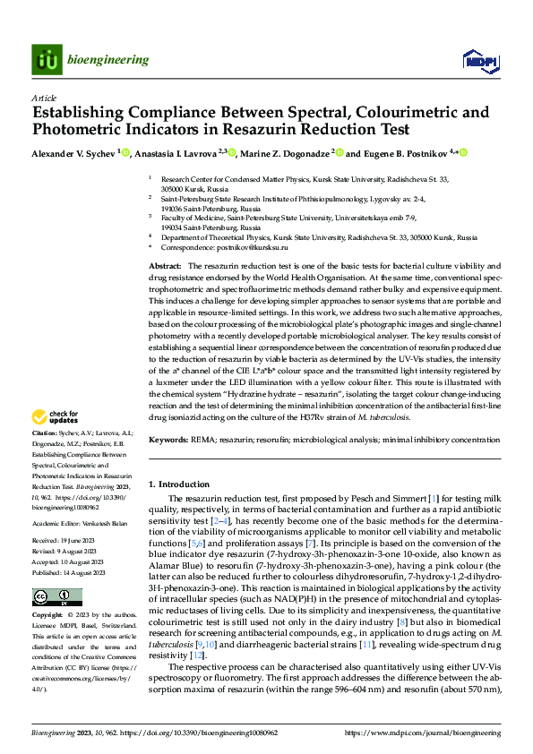 (PDF) Establishing Compliance between Spectral, Colourimetric and Photometric Indicators in ...