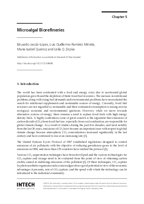 (PDF) Microalgal Biorefineries