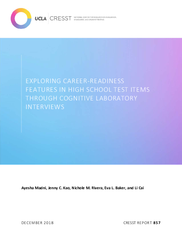 (PDF) Exploring Career-Readiness Features in High School Test Items ...