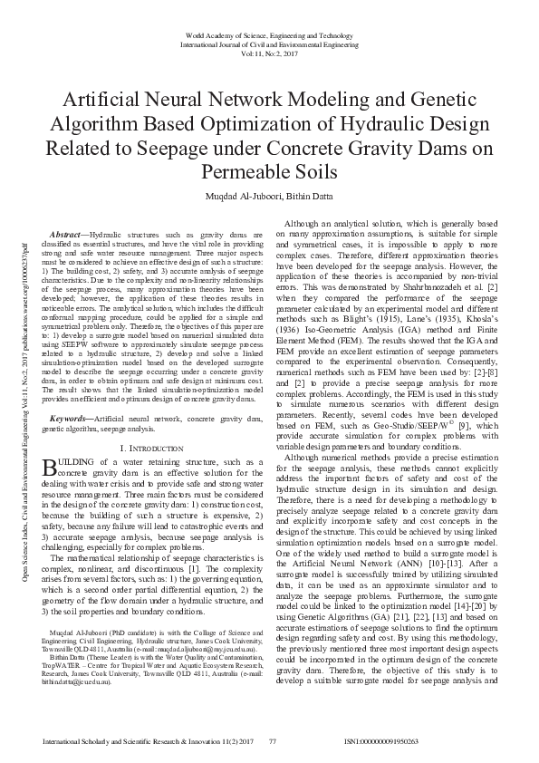 (PDF) Artificial Neural Network Modeling and Genetic Algorithm Based ...