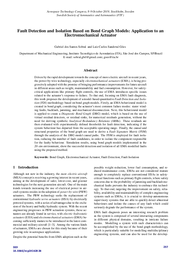 (PDF) Fault Detection and Isolation Based on Bond Graph Models: Application to an ...