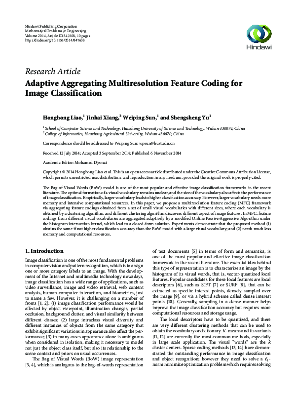 (PDF) Adaptive Aggregating Multiresolution Feature Coding for Image ...