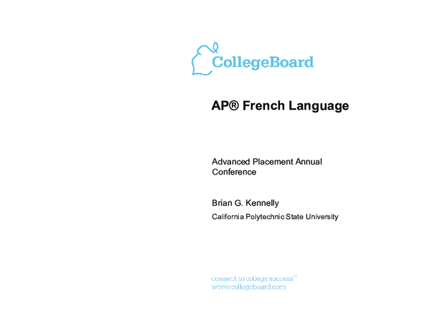 (PDF) AP® French Language