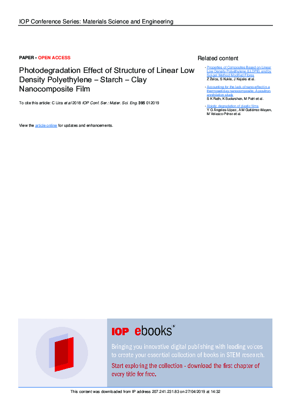 (PDF) Photodegradation Effect of Structure of Linear Low Density ...
