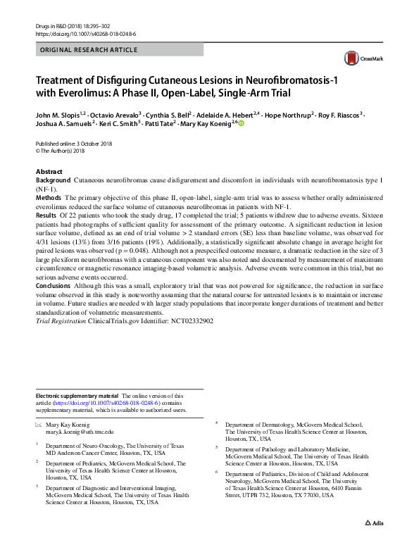 (PDF) Treatment of Disfiguring Cutaneous Lesions in Neurofibromatosis-1 ...