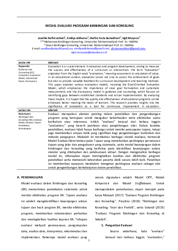 (PDF) MODEL EVALUASI PROGRAM BIMBINGAN DAN KONSELING