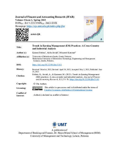 (PDF) Trends in Earning Management (EM) Practices: A Cross Country and ...