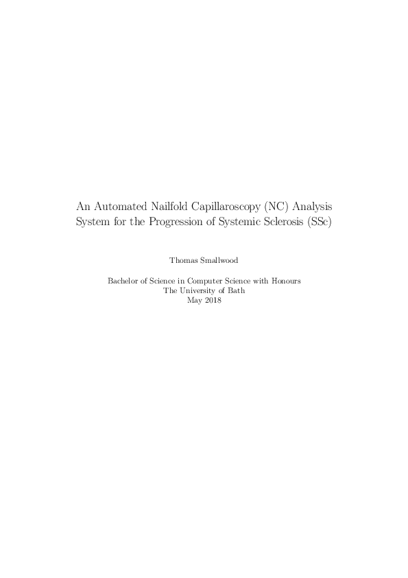 (PDF) An Automated Nailfold Capillaroscopy (NC) Analysis System for the ...
