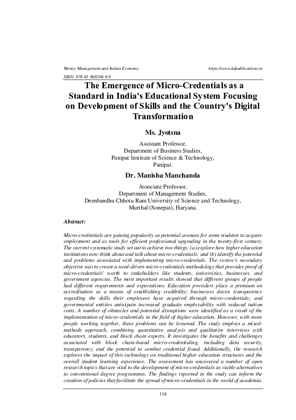 (PDF) Emergence of micro credentials book chapter