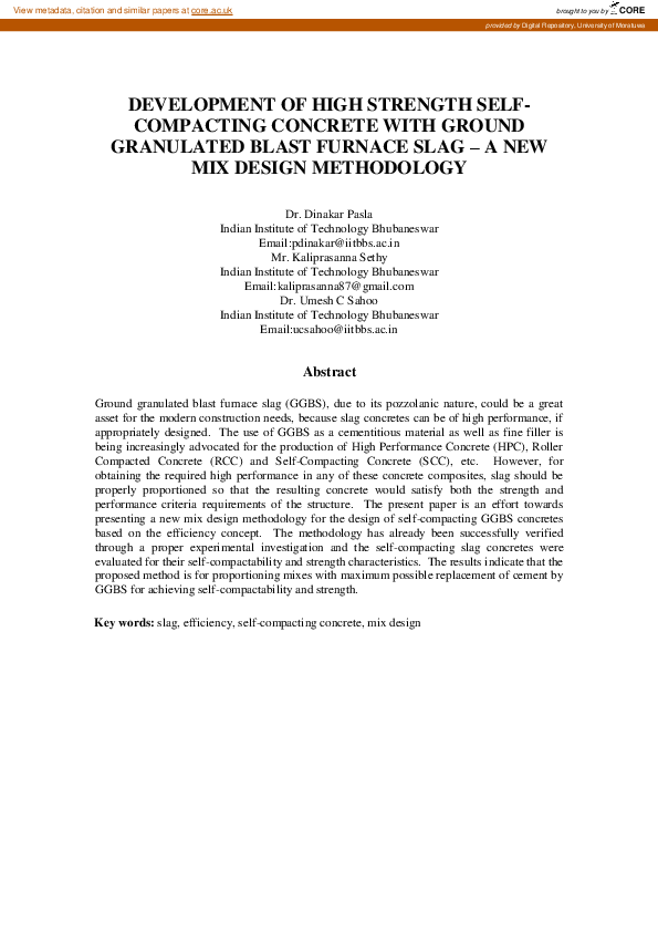 (PDF) Development of high strength self-compacting concrete with ground ...
