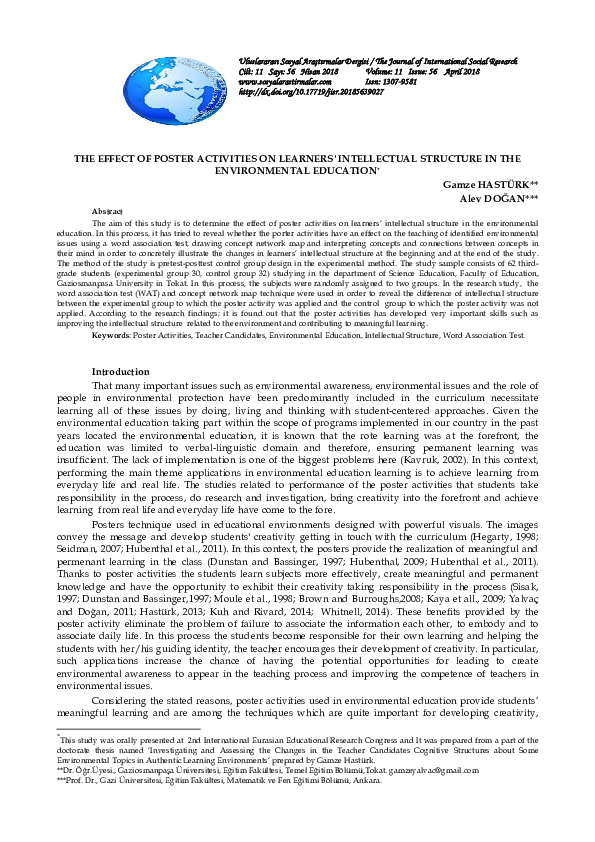 (PDF) The Effect of Poster Activities on Learners Intellectual ...