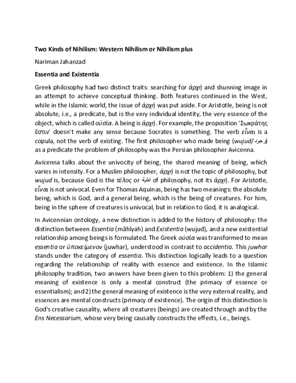 (PDF) Two kinds of Nihilism