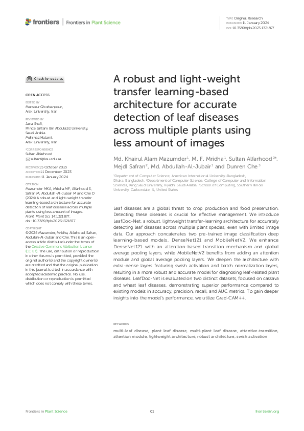 (PDF) A robust and light-weight transfer learning-based architecture for accurate detection of ...