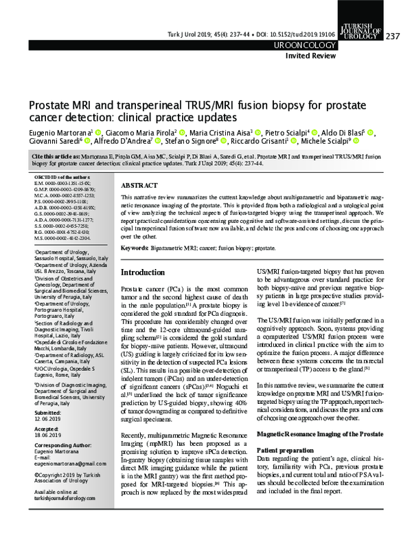 (PDF) Prostate MRI and transperineal TRUS/MRI fusion biopsy for ...