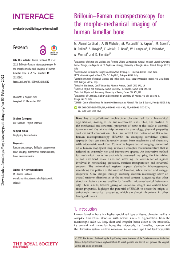 (PDF) Brillouin–Raman microspectroscopy for the morpho-mechanical ...