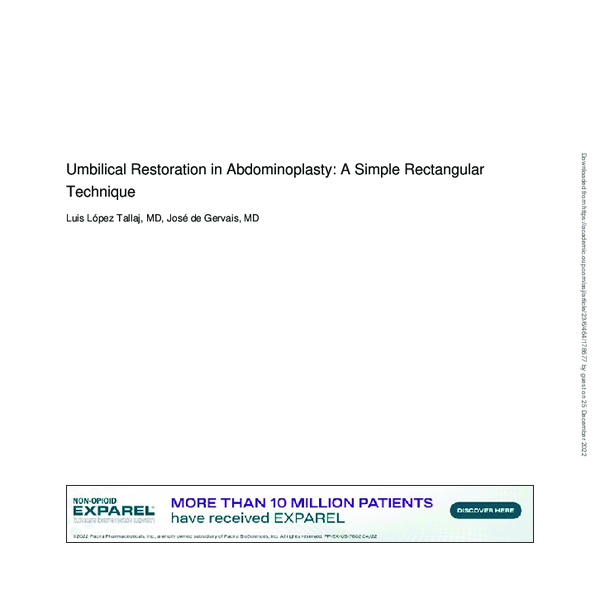 (PDF) Umbilical restoration in abdominoplasty A simple rectangular ...