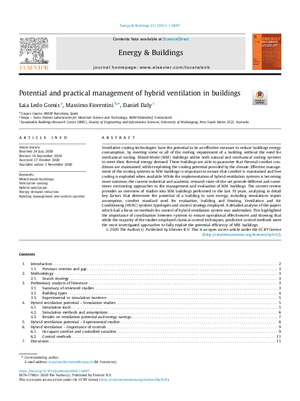 (PDF) Potential and practical management of hybrid ventilation in buildings