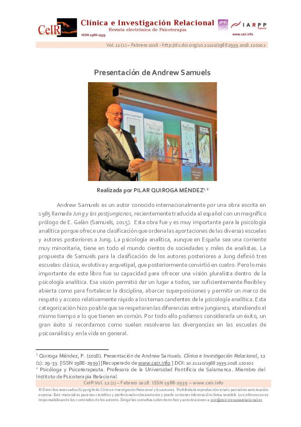 (PDF) Presentación de Andrew Samuels