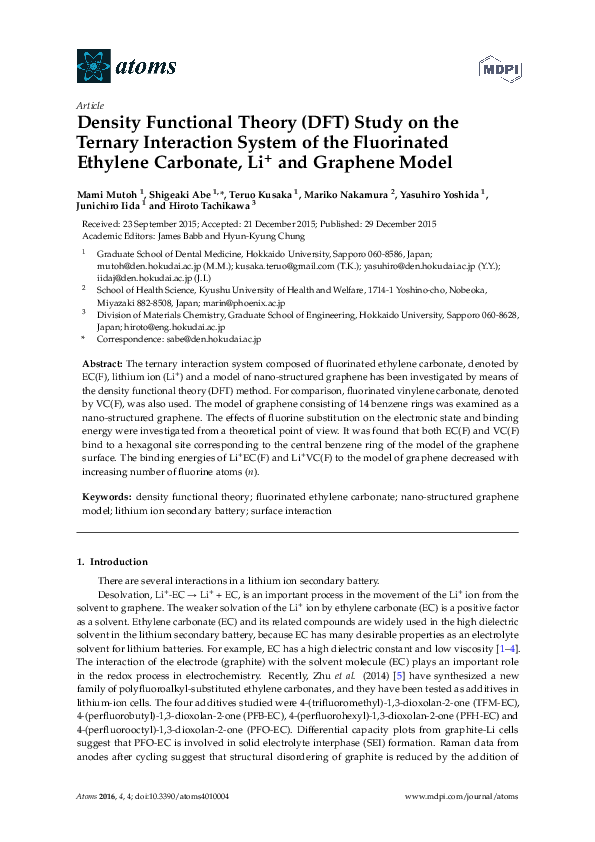 (PDF) Density Functional Theory (DFT) Study on the Ternary Interaction System of the Fluorinated ...