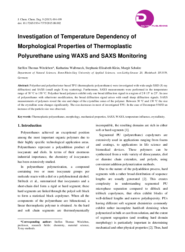 (PDF) Investigation of Temperature Dependency of Morphological Properties of Thermoplastic ...