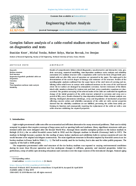 (PDF) Complex failure analysis of a cable-roofed stadium structure ...