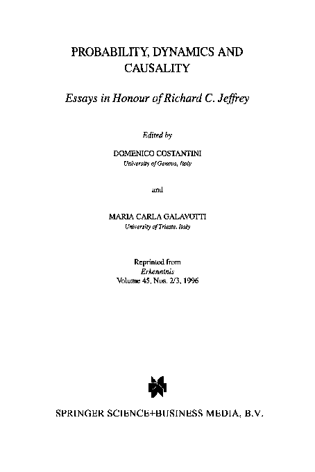 (PDF) Probability, Dynamics and Causality