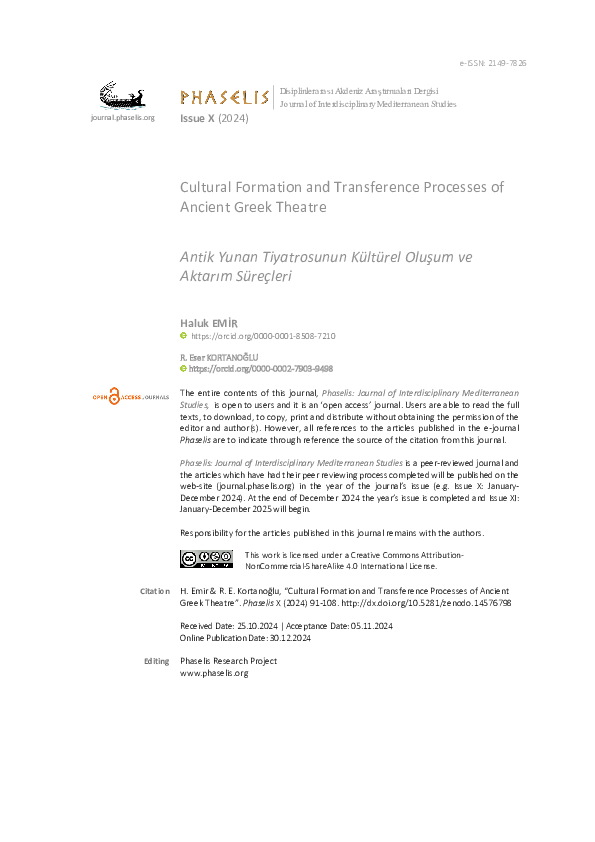 (PDF) Cultural Formation and Transference Processes of Ancient Greek ...