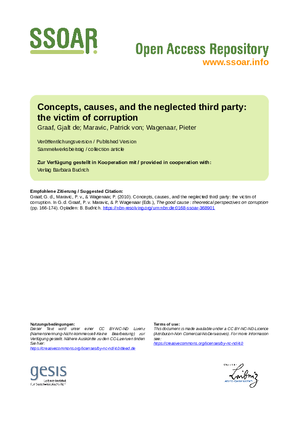 (PDF) Concepts, Causes and the Neglected Third Party: the Victim of ...