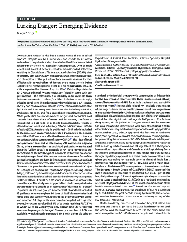 (PDF) Lurking Danger: Emerging Evidence