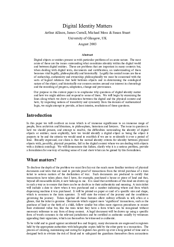 (PDF) Digital identity matters