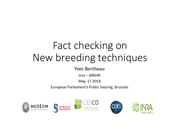 (PDF) Fact checking on new breeding techniques