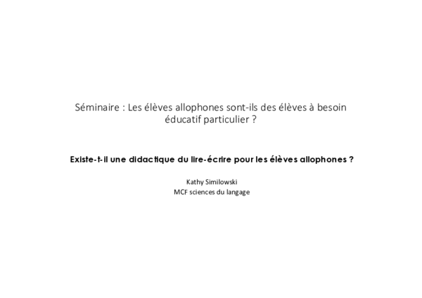 (PDF) Are allophone students students with special educational needs?