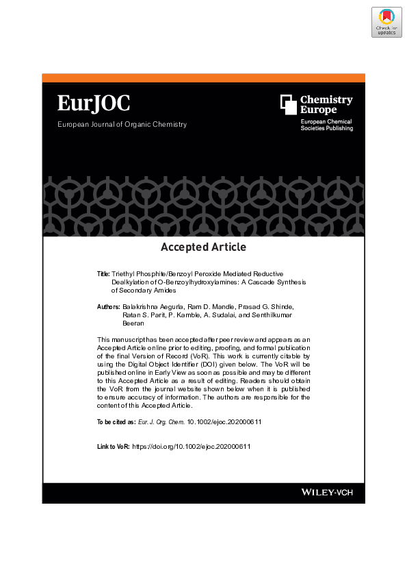 (PDF) Triethyl Phosphite/Benzoyl Peroxide Mediated Reductive ...