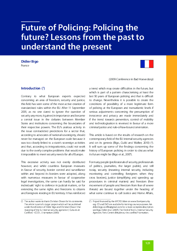 (PDF) Future of policing: policing the future? Lessons from the past to ...