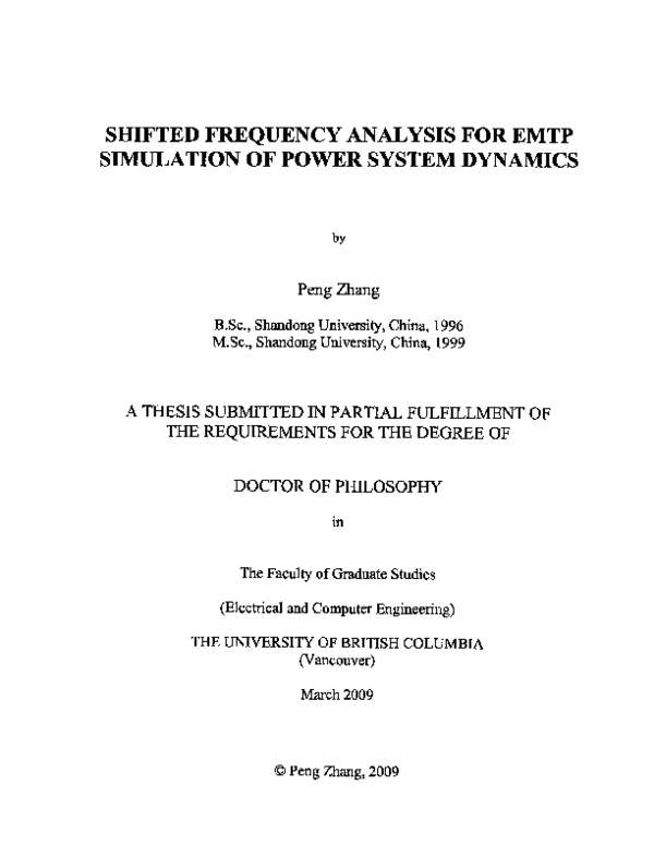 (PDF) Shifted-Frequency Analysis for EMTP Simulation of Power-System ...