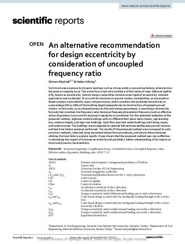 (PDF) An alternative recommendation for design eccentric by ...