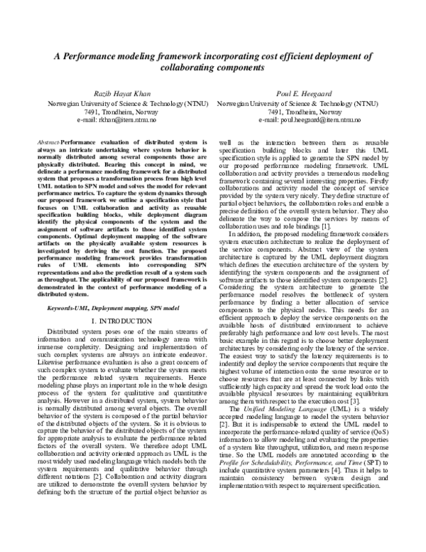 (PDF) A Performance modeling framework incorporating cost efficient deployment of collaborating ...