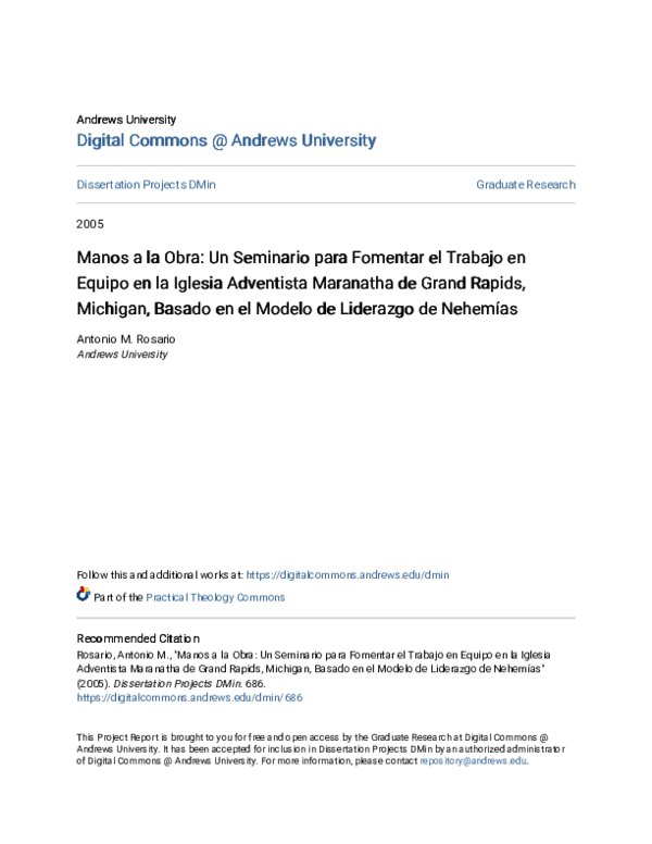 (PDF) Manos a la Obra: Un Seminario para Fomentar el Trabajo en Equipo ...