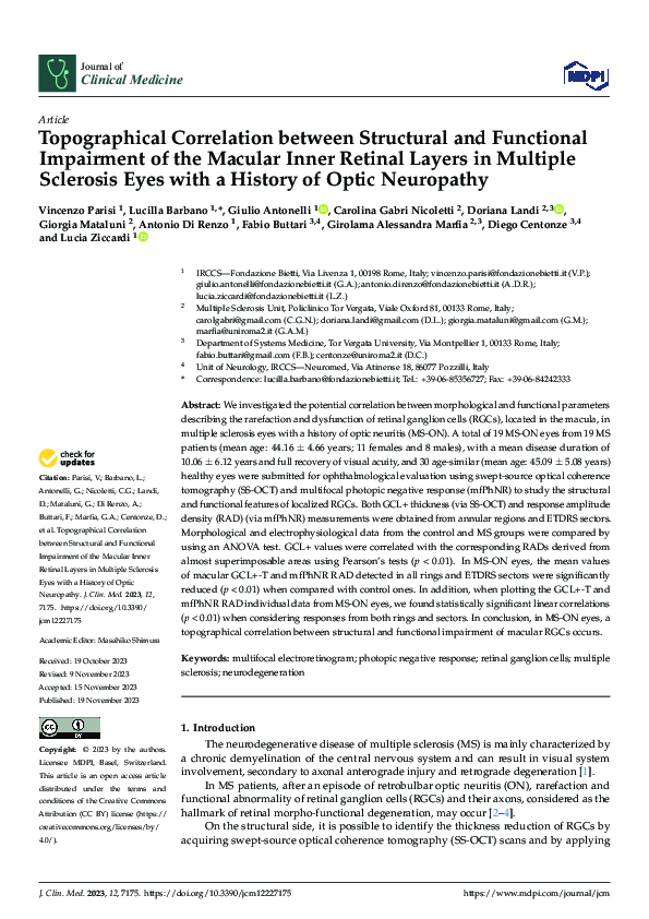 (PDF) Topographical Correlation between Structural and Functional Impairment of the Macular ...