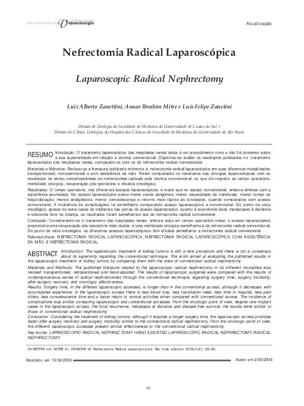 (PDF) Laparoscopic Radical Nephrectomy