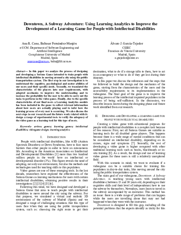 (PDF) Downtown, a Subway Adventure: Using Learning Analytics to Improve the Development of a ...
