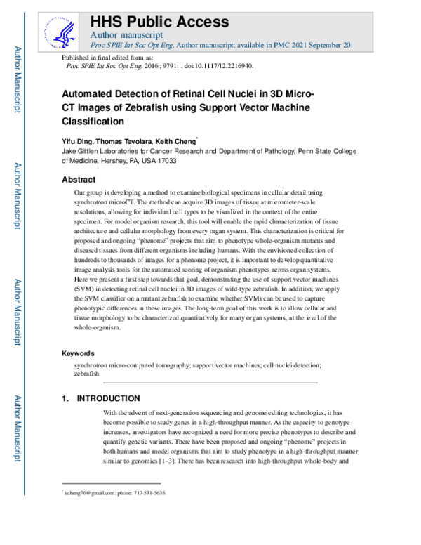 (PDF) Automated detection of retinal cell nuclei in 3D micro-CT images of zebrafish using ...