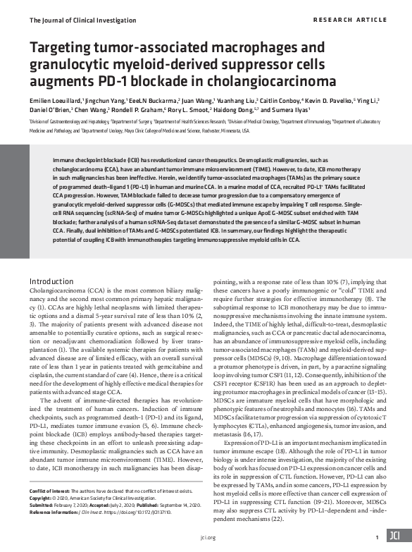 (PDF) Targeting tumor-associated macrophages and granulocytic myeloid-derived suppressor cells ...