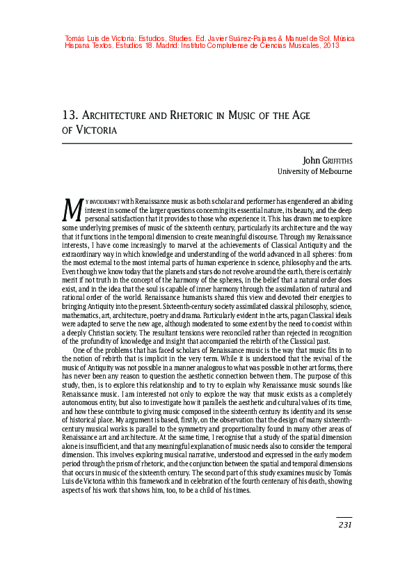 (PDF) Architecture and Rhetoric in Music in the Age of Victoria