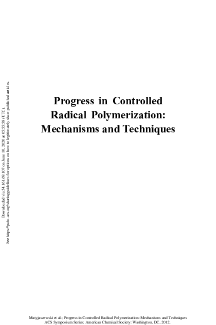 (PDF) Progress in Controlled Radical Polymerization: Mechanisms and Techniques | Nicolay ...