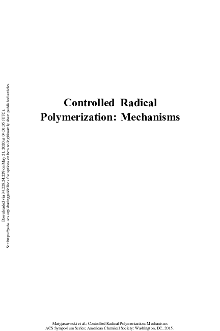 (PDF) Controlled Radical Polymerization: Mechanisms